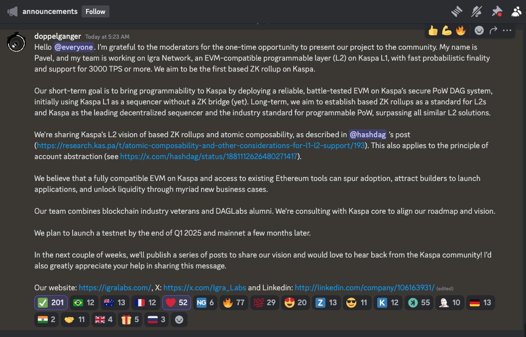 The Official Kaspa X Profile: 🎉Welcome to the ecosystem, Igra Labs ...